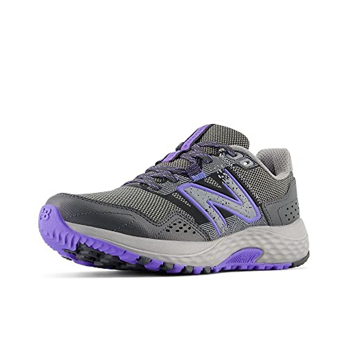 New Balance Women's 410 V8 Trail Running Shoe, Shadow Grey/Electric Indigo/Black, 11 Wide