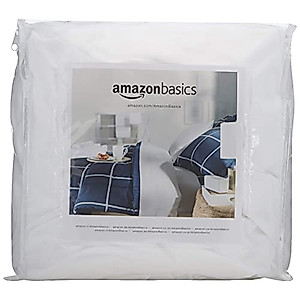 Amazon Basics 18 inches Zipper Enclosed Waterproof Mattress and Box Spring Cover Protector, Queen Size, 12 to 18 Inch Depth, White