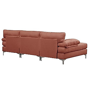 Casa Andrea Milano Luxury Modern Large Boucle L-Shape Sectional Sofa, with Extra Wide Chaise Lounge Couch