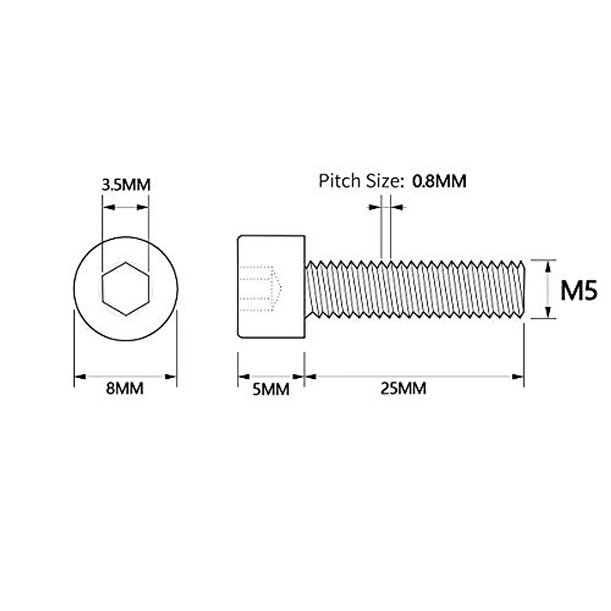 50pcs M5X25 Stainless Steel Button Head Hex Socket Cap Screw-M5 Hex Socket Tapping Screw Bolts for Bike Water Bottle Cage Holder Bracket Rack