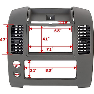 HECASA Center Dash Console Instrument Panel Cluster Lid Bezel Compatible with 2005-2020 Nissan Frontier Replacement for 68259-ZP16D 68259ZP16D