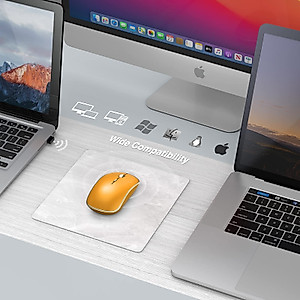 JOYACCESS J 2.4G Wireless Mouse Soft Click, Silent Travel Wireless Mouse for Laptop, 3200 DPI, 5 Adjustment Levels, Computer Mouse Wireless for Chromebook, Mac, PC, Notebook - Orange