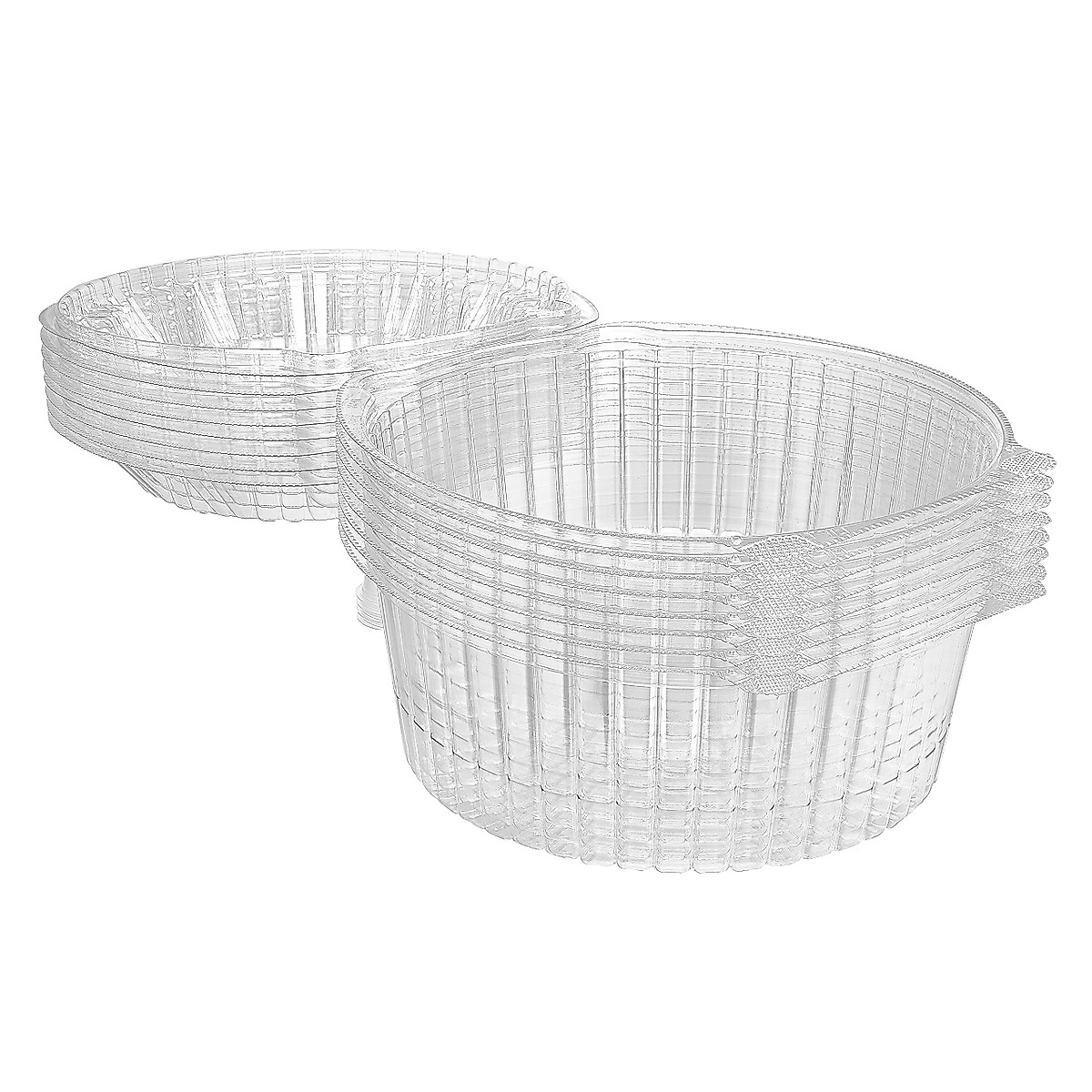 Nicole Home Collection 90 Count Plastic Salad Bowls with Hinged lids, 84 Oz. (90 sets) To-Go Disposable Containers