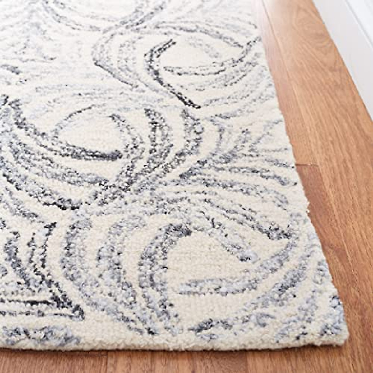 Safavieh Jardin Collection 8' x 10' Ivory/Grey JAR728F Handmade Contemporary Wool Blend Area Rug