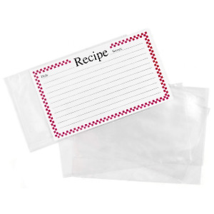 BigKitchen - Clear Vinyl 4 x 6 Inch Recipe Card Covers, Set of 48