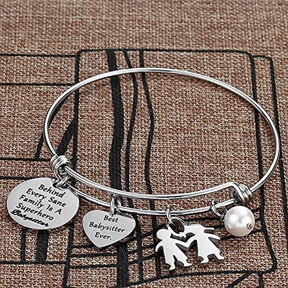 Kivosliviz Babysitter Gifts Bracelet for Women Female Best Babysitter Gift Ideas for Nanny or Caregiver Bracelets Jewelry Babysitters Bracelet