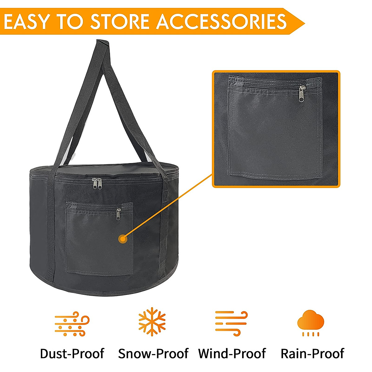 Gas Fire Pit bag 19-In Fire Pit Bag, Upgrade Fire Bowl Carry Bag Compatible with Outland Firebowl 893 870 823 Propane Gas Fire Pit for RV Travel & Camping Accessories, Black,Tolare