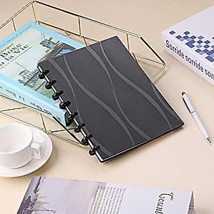 Eagle Discbound Notebook, Customizable Notebook, Junior Size, Poly Cover, 60 Sheets Ruled/Lined Pages (Black)