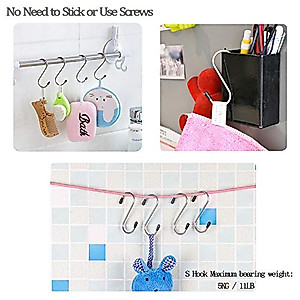AUHOKY 6Pcs Hanging Mesh Storage Organizer Bag with 6Pcs S Hook, Foldable Toy Space Saver Basket with 3 Shelf for Kids Room Closet Bathroom Balcony - 32.3'' x 10.6''(6 Colors)