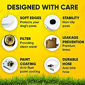 Dog Outdoor Dog Drinking Water Fountain Step On, Easy Paw Activated Drinking Pet Dispenser, Provides Fresh Water, Sturdy, Easy to Use by Trio Gato