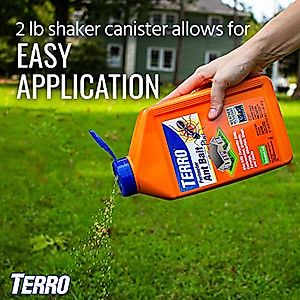 TERRO T2600 Perimeter Ant Bait Plus - Outdoor Ant Bait and Killer - Attracts and Kills Ants, Carpenter Ants, Roaches, Crickets, Earwigs, Silverfish, Slugs and Snails - 2Lbs
