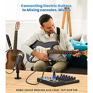 tisino XLR to 1/4" Cable, Quarter inch Mono to XLR Male Unbalanced Interconnect Cable Cord for Amplifiers, Instruments- 6.6 Feet