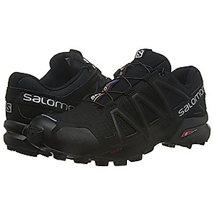 Salomon Men's Speedcross 4 Trail Running, Black/Black/Black Metallic, 12