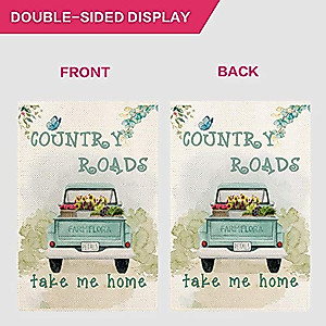 Gormcore Country Road Take me Home Garden Flag Spring Summer Garden Flag Vertical Double Sided Rustic Farmland Burlap Yard Lawn Outdoor Decor 12.5x18
