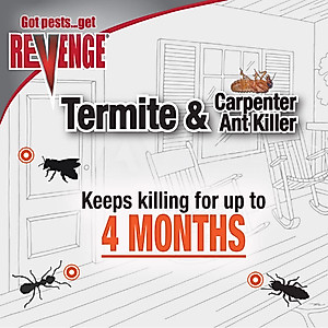 Bonide Revenge Termite & Carpenter Ant Killer Spray, 32 oz Ready-to-Use Long Lasting Pesticide for Indoors and Outdoors