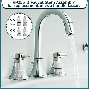 RP25513 Faucet Stem Assembly, Replacement Kit for Two Handle Faucet Repair Kit with RP4993 Seats and Springs, Cartridge for Kitchen Faucet Repair Kit, 4 Pack