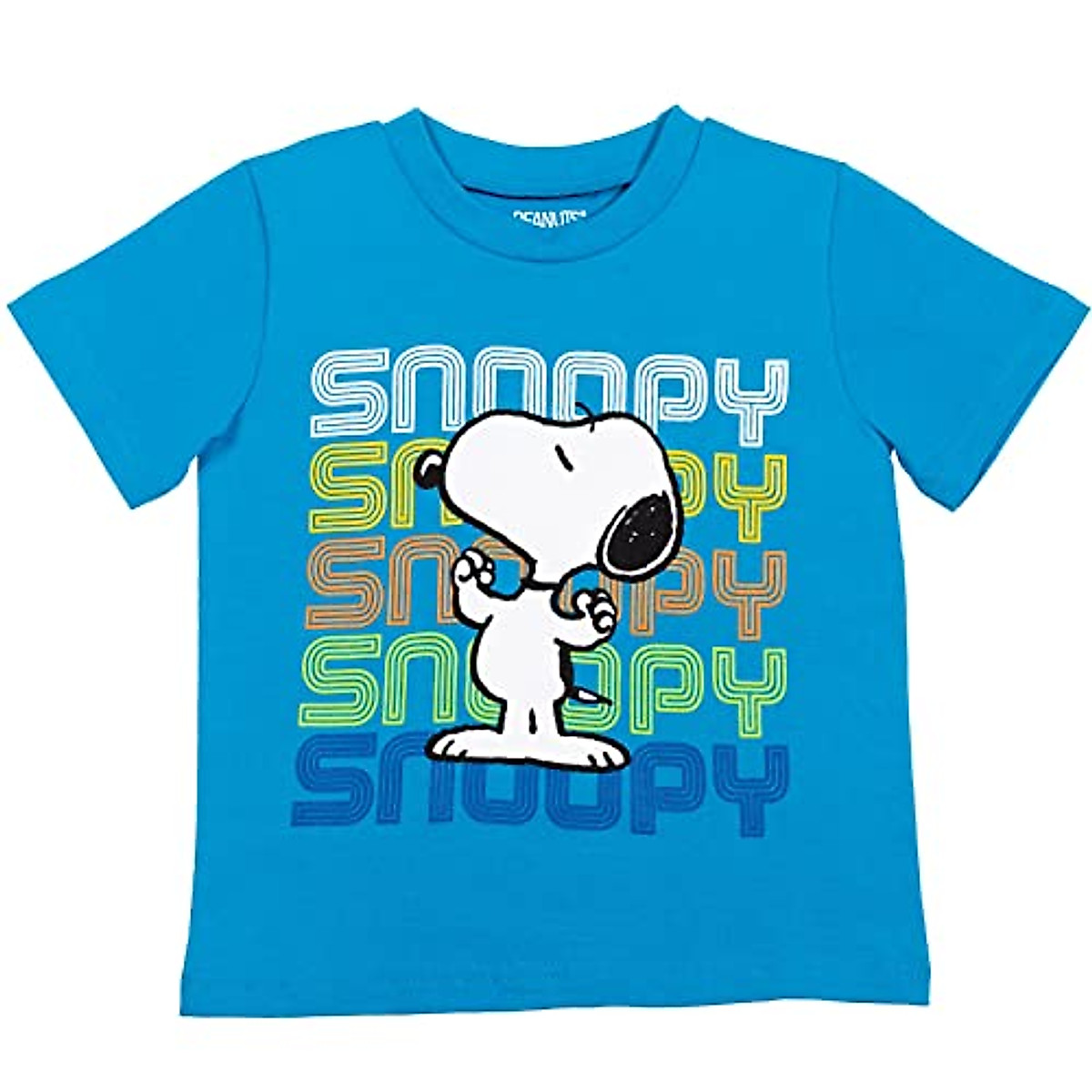 PEANUTS Snoopy Little Boys 2 Pack Graphic T-Shirts Blue/Yellow 7-8