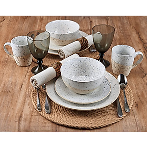 Pfaltzgraff Bexley Speckled 16 Piece Dinnerware Set, Service for 4, Multicolor