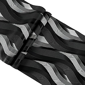 yaretzy Peel and Stick Wallpaper Black/White 3D Wave Stripe Wallpaper Removable Sticky Self Adhesive Wallpaper 20.8inch x 9.8ft