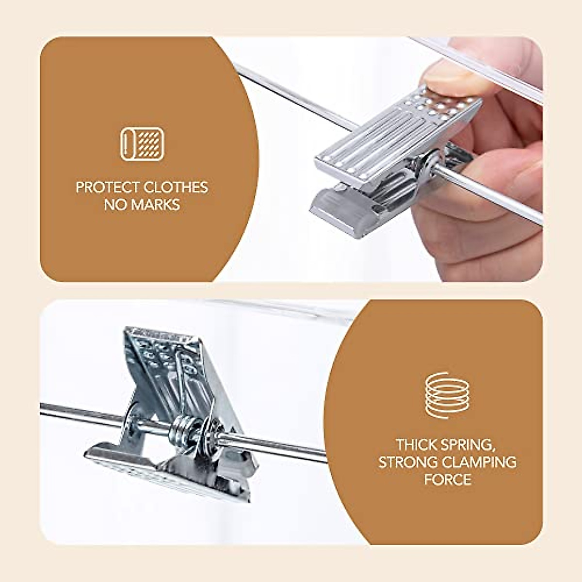 HOUSE DAY 50 Pack 14 inch Clear Plastic Skirt Hangers with Clips, Skirt Hangers, Clip Hangers for Pants,Trouser Bulk Plastic Pants Hangers