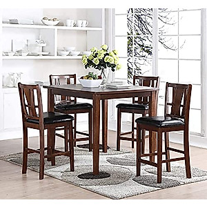 New Classic Furniture Dixon Counter Height Dining Set, Espresso, 5-Piece