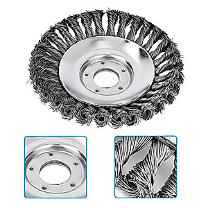 Jectse Wire Wheel Steel Brush Grass,Trimmer Head Cutter,Round Weed Cleaning Replacement Tool,for Garden Mower Grass String Trimmer(150mm)