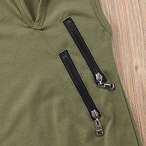 Sleeveless Newborn Baby Boys Girls Hooded Romper Green Jumpsuit Outfit Summer Zipper Casual Clothes (0-6 Months, Green)