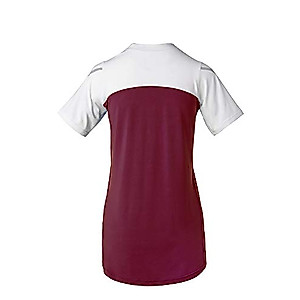 Mizuno Women's Techno VII Short Sleeve Volleyball Jersey, Cardinal-White, Small