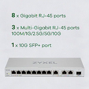 Zyxel 12-Port Web-Managed Multi-Gigabit Switch | 3X 10 | 1x 10G SFP+ [XGS1250-12]