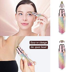 Women's Hair Removal Eyebrow Trimmer 2 in 1 Eyebrow Lips Body Facial Hair Removal Colorful