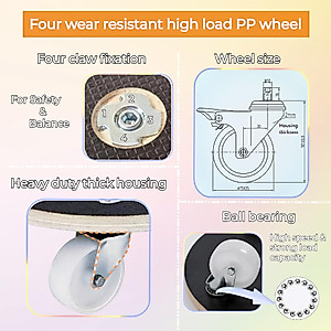 HBFBDRCT Rectangle with Handle Wood Platform Dolly, 441-lb Load Heavy Duty Wood Furniture Dolly, Plant Dolly, Transport Roller,Multifunctional Movers Carrier with 3" PP Wheels No Assembly Required