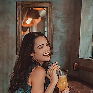 YOSHOOT Hand-Made Wooden Spliced Wall Mirror for Bathroom, Rustic Farmhouse Vanity Mirror, Décor Wall Art, Solid Wood Frame, Vertical or Horizontal Hanging