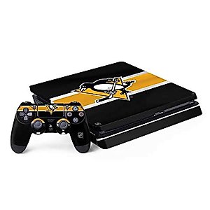 Skinit Decal Gaming Skin Compatible with PS4 Slim Bundle - Officially Licensed NHL Pittsburgh Penguins Jersey Design