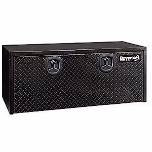 Buyers Products 1702510 Black Steel Underbody Truck Box with Aluminum Door, 18 x 18 x 48 Inch