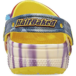 Crocs Unisex Classic Hemp Leaf Clogs, Half Baked and Weed Graphics, Multi, Numeric_4 US Men