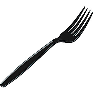 Dixie FH517 Plastic Cutlery, Heavyweight Forks, Black, 1000/Carton