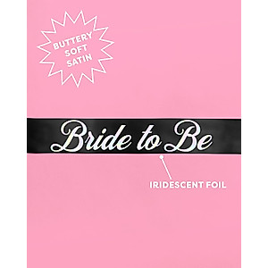 xo, Fetti Black Bride to Be Sash | Bachelorette Party Decorations, Iridescent Bridal Accessory, Bridal Decorations, Engagement Decor