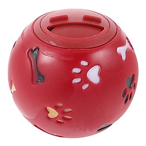 Interactive Food Dispensing Small Dog Toy, Treat Ball Pet Food Ball, Interactive Training Slow Feeder Toy Food Dispenser Slow Feeder for Small Dogs (Red)