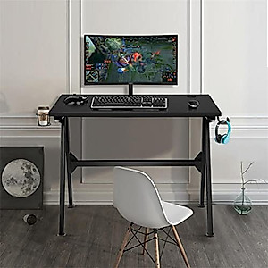 CZDYUF Computer Desk Home Office Computer Desk with Cup Holder and Headphone Hook Office Desk