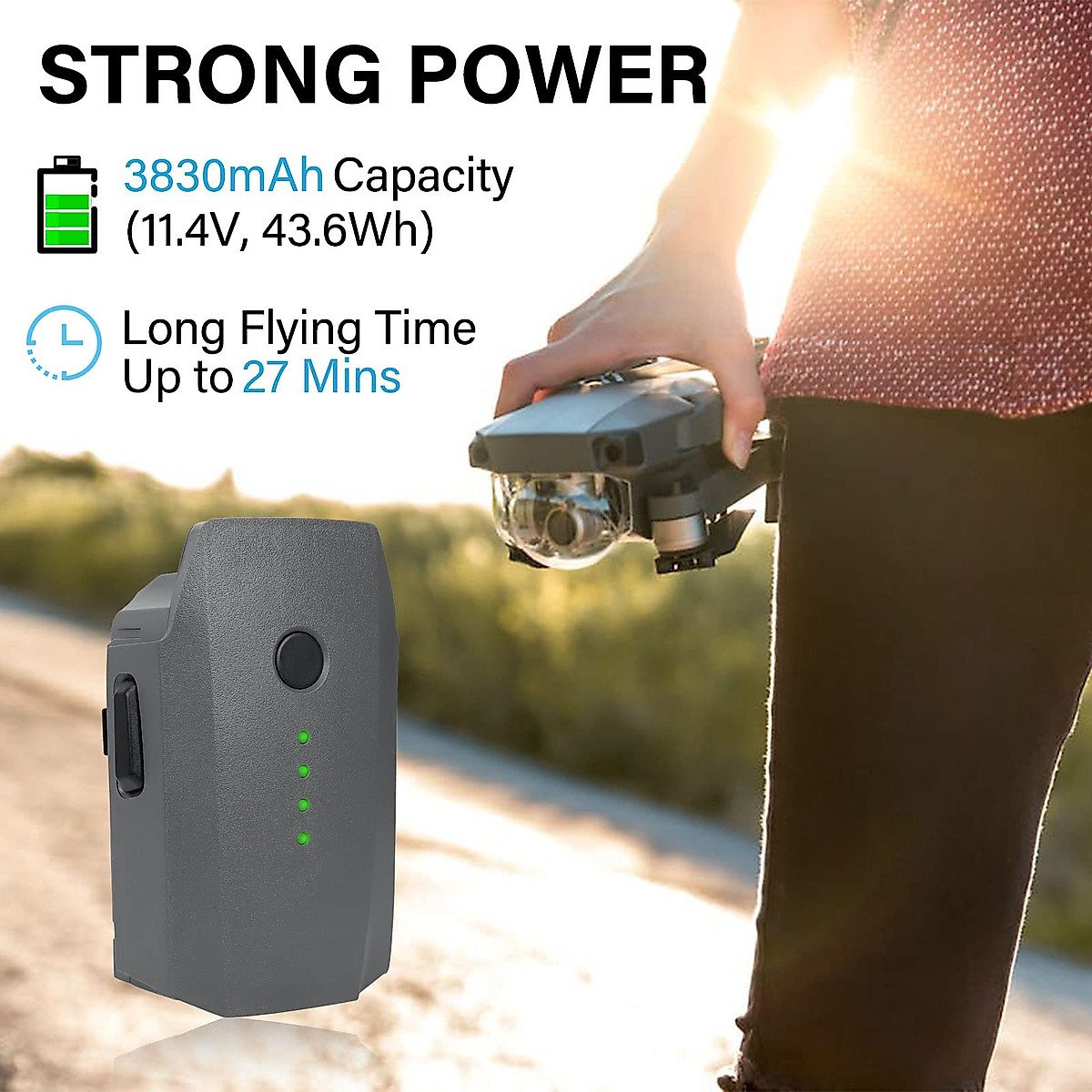 Satonaka Mavic Pro Battery, FB1-3830mAh-11.4V Intelligent Flight Replacement Batteries for DJI Mavic Pro, DJI Mavic Pro Platinum, DJI Mavic Pro Alpine White（Not for Mavic 2 Drone）