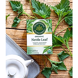 Traditional Medicinals Organic Nettle Leaf Herbal Tea, Supports Joint Health & Overall Wellness, (Pack of 2) - 32 Tea Bags Total