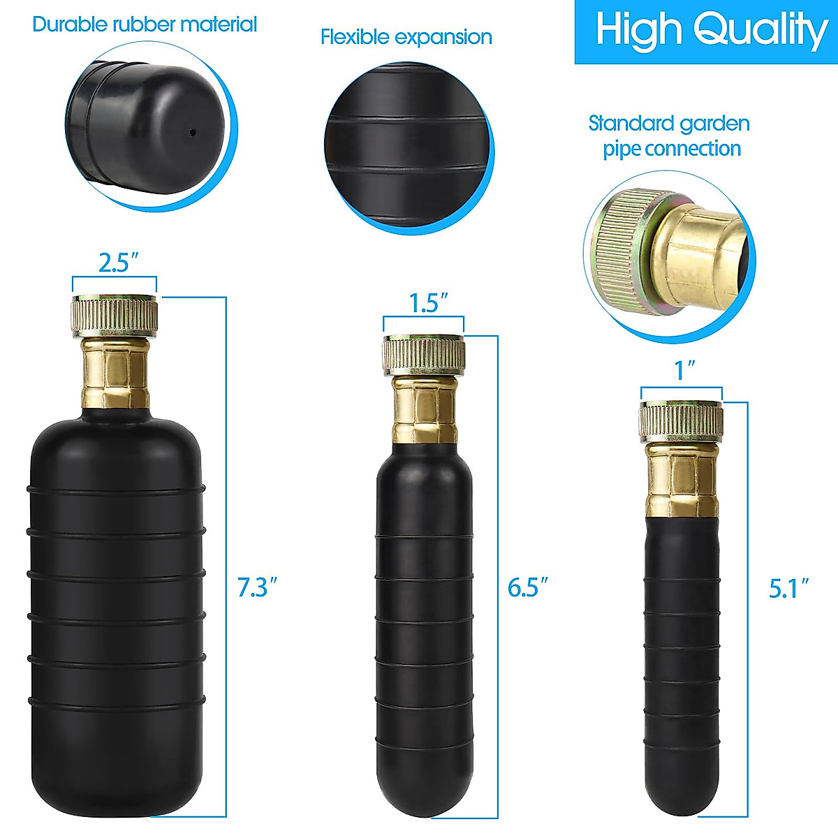 Drain Bladder Unclogs Main Drain&Sewer Line,Water-Powered Drain Cleaning Bladder Fits 1 to 6 Inch Drain Pipe Unclogs Stubborn Blockages for Bathroom Sink,Swimming Pool Drain,Basement,Bathtub,Shower