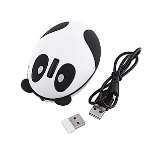 Rechargeable Mouse, 2.4GHz Optical Panda Computer Mouse Quiet Ergonomic USB Cartoon Computer Mouse for Win/OS X/Linux/Andriod/iOS