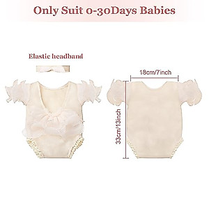 ForBaysy Newborn Photography Outfit Baby Girls Photography Props Photo Shoot Ruffles Lace Romper Newborn Costume