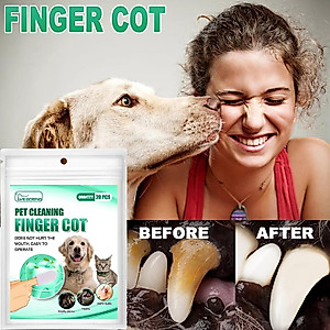 20PCS Teeth Cleaning Finger Wipes,Dog Eye WipesCleaning Wipes for Pet Teeth and Finger Covers, for Cleaning Teeth Ears and Eyes Suitable for Dogs and Cats Removes Dirt and Discharge