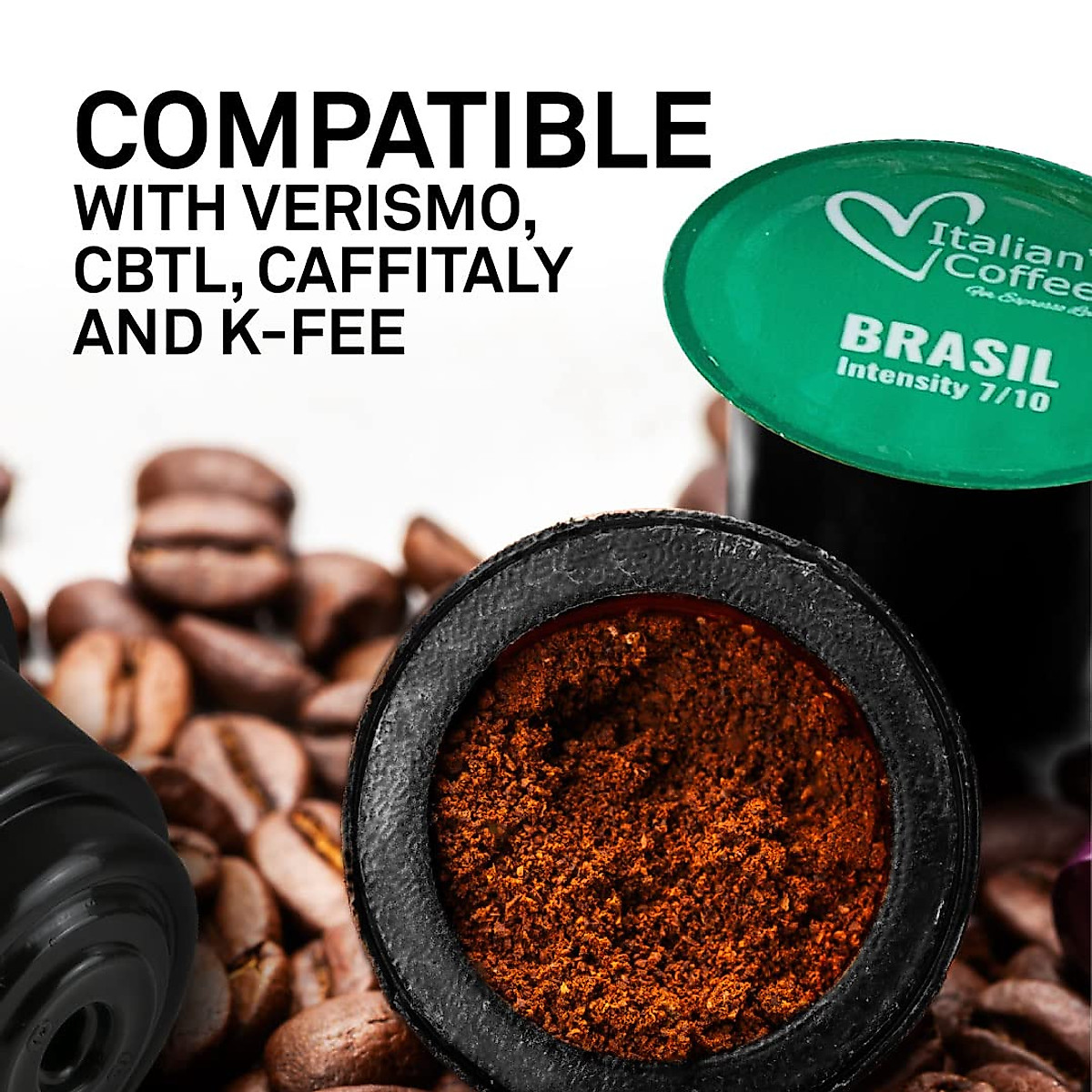 ITALIAN COFFEE FOR ESPRESSO LOVERS Italian Coffee capsules compatible with Verismo, CBTL, Caffitaly, K-fee systems (Sampler, 4 flavors, 40 pods tot., No decaf)