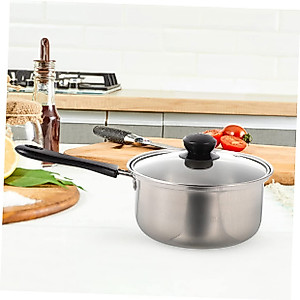 Angoily Single Handle Small Stainless Steel Sauce Pan Single Handle Pot with Lid Single Handle Soup Pot Small Soup Pot Cooking Soup Pot Cooking Saucepan Small Milk Saucepan