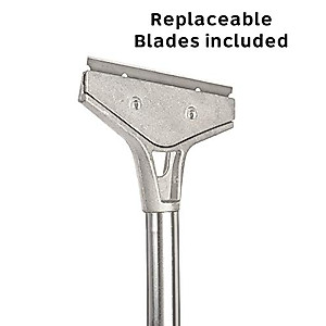 Alpine Industries 4-Inch Industrial Floor Scraper Comfort-Grip Razor Blades & Floor Stripper | Includes 10 Replacement Razor Blades | Scraper Tool for Windows, Walls, Floors & More
