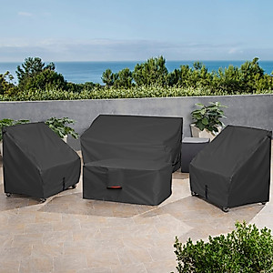 Porch Shield Patio Fire Pit Cover - Waterproof 600D Outdoor Rectangular Fire Table Cover Deck Box Protector - 54 x 28 inch, Black