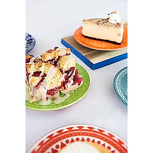 Annovero Small Mini Dessert Plates - Dinnerware for Dessert, Pie, Cake, Cute and Colorful Stoneware Dishes for Kitchen, Microwave and Oven Safe, 6 Inch Diameter, Set of 6